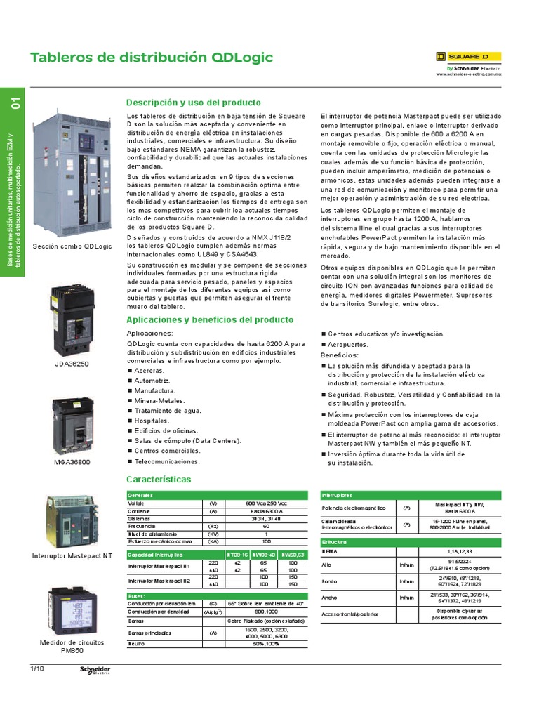 Descripción y beneficios de los tableros de distribución QDLogic para ...