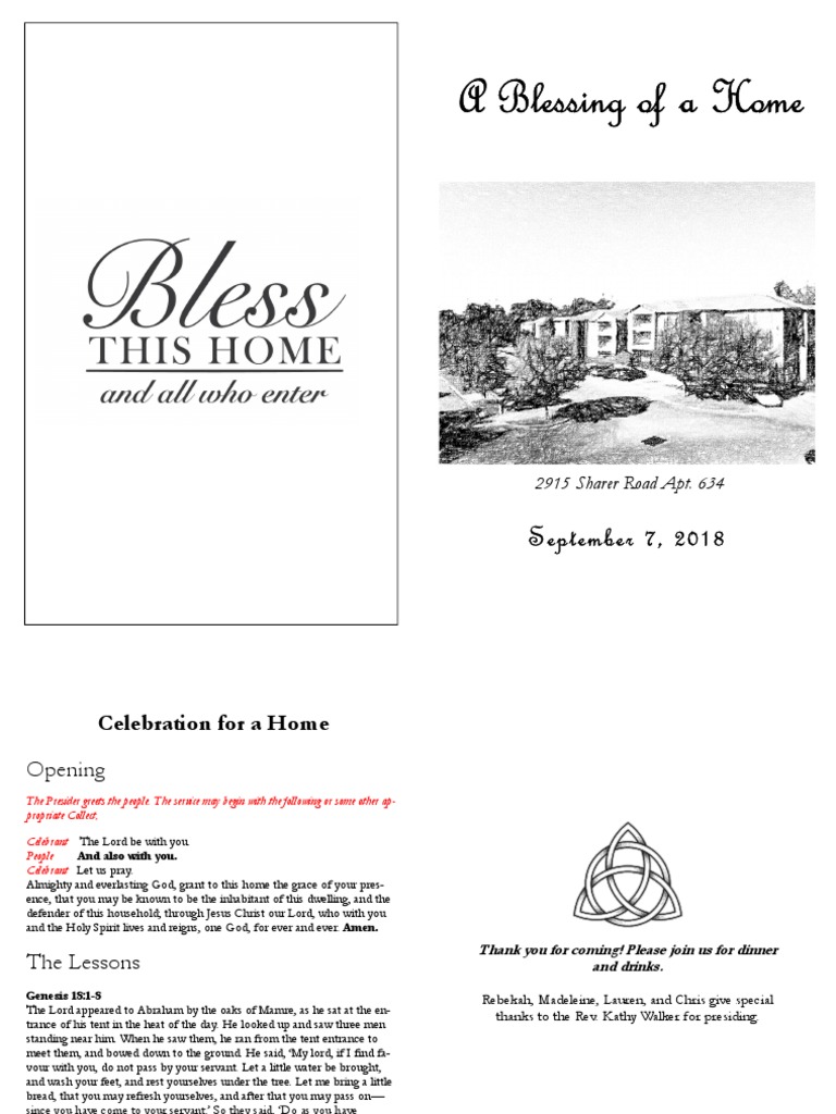 House Blessing Service Booklet | PDF | Christian Behaviour And ...