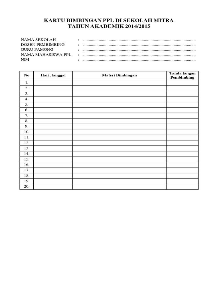 Form Dokumen Dokumen PPL | PDF