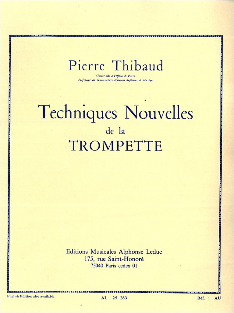 Pierre Thibaud Techniques Nouvelles PDF | PDF