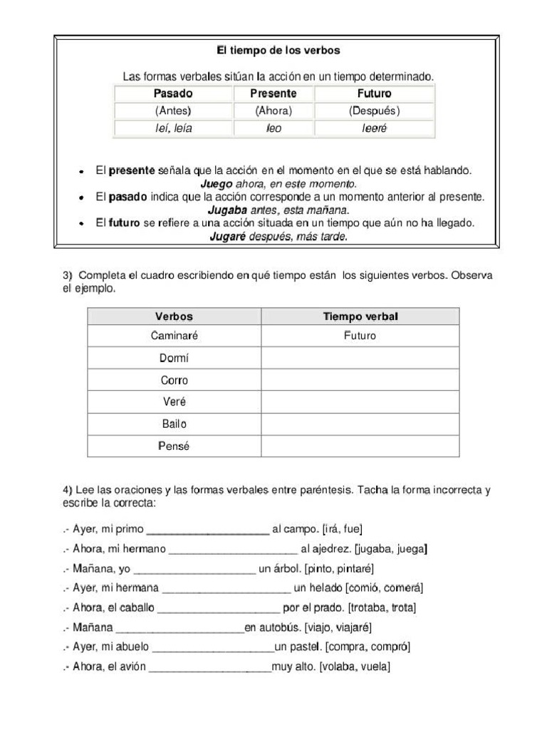Guía Los Verbos | PDF | Relaciones sintácticas | Tipología Lingüística