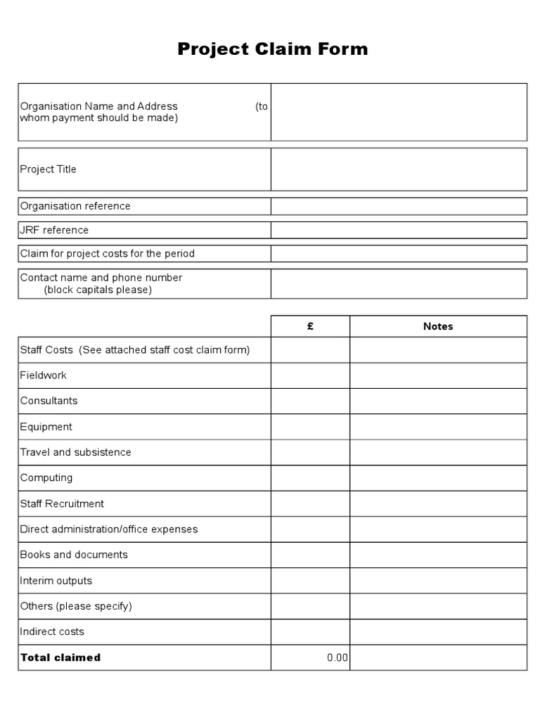 Project Claim Form | PDF | Salary | Employment