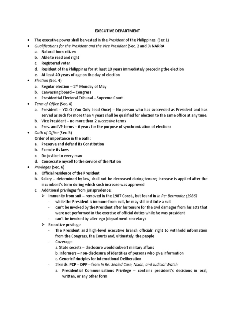 Qualifications For The President and The Vice President (Sec. 2 and 3 ...