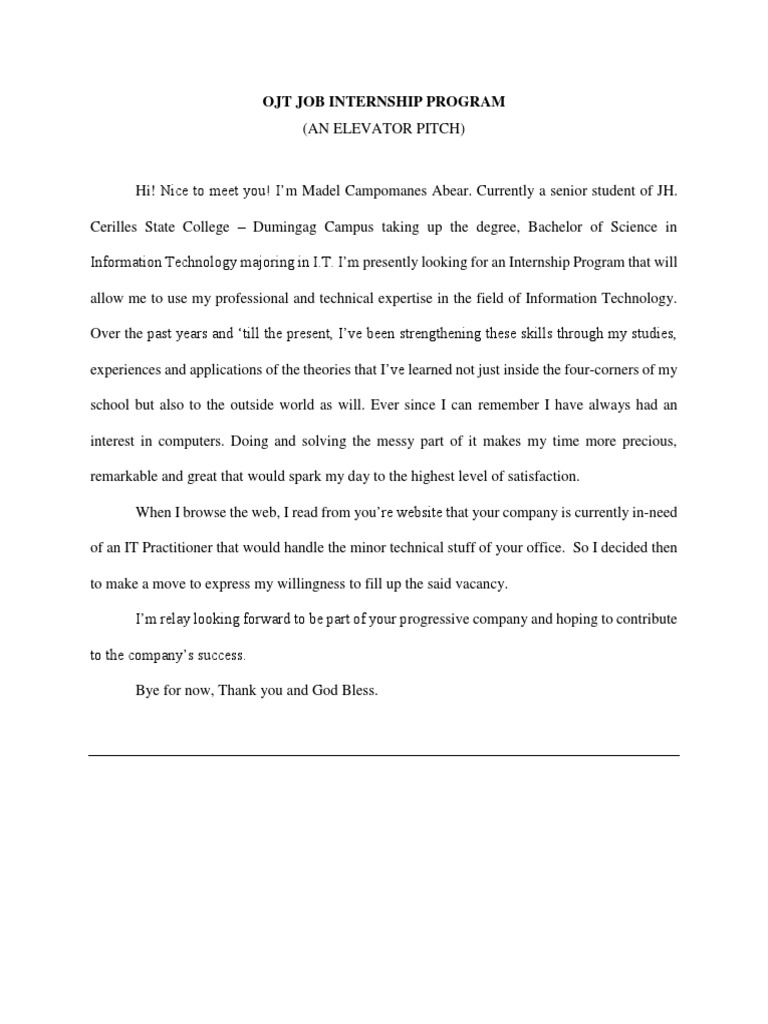 Ojt Job Internship Program | PDF