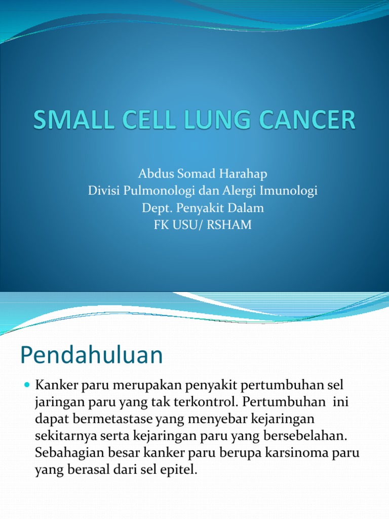 Small Cell Lung Cancer: Diagnosis & Terapi | PDF