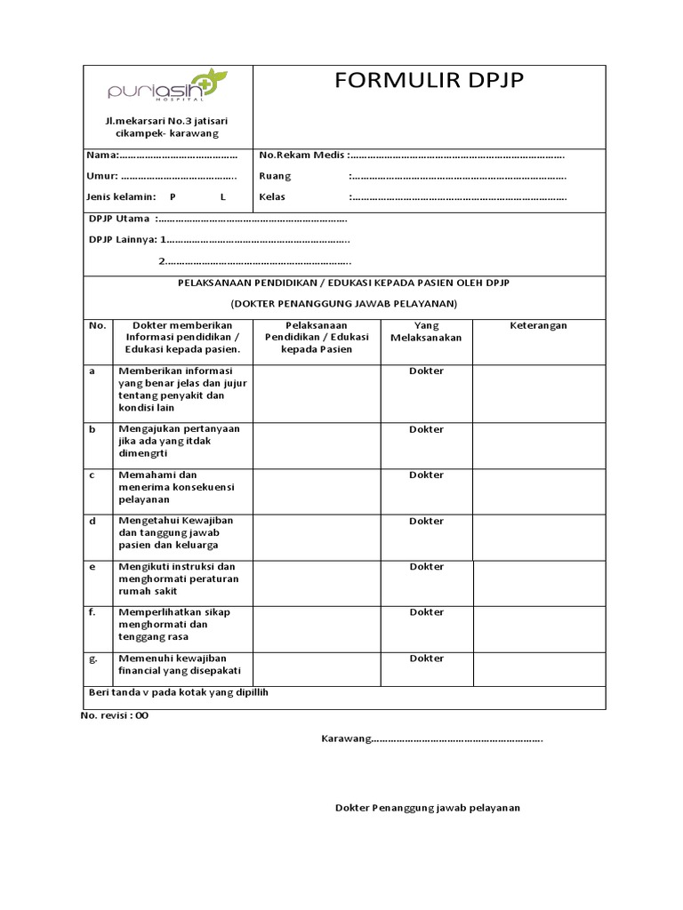 Formulir DPJP | PDF