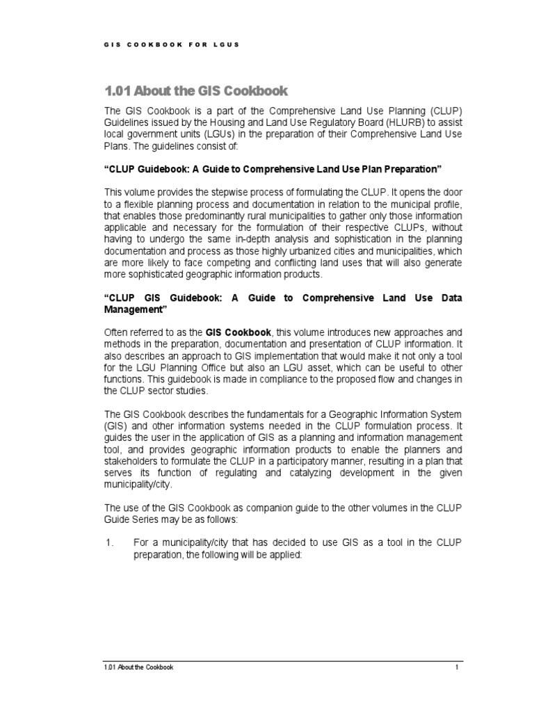 1.01 About The GIS Cookbook: "CLUP Guidebook: A Guide To Comprehensive ...