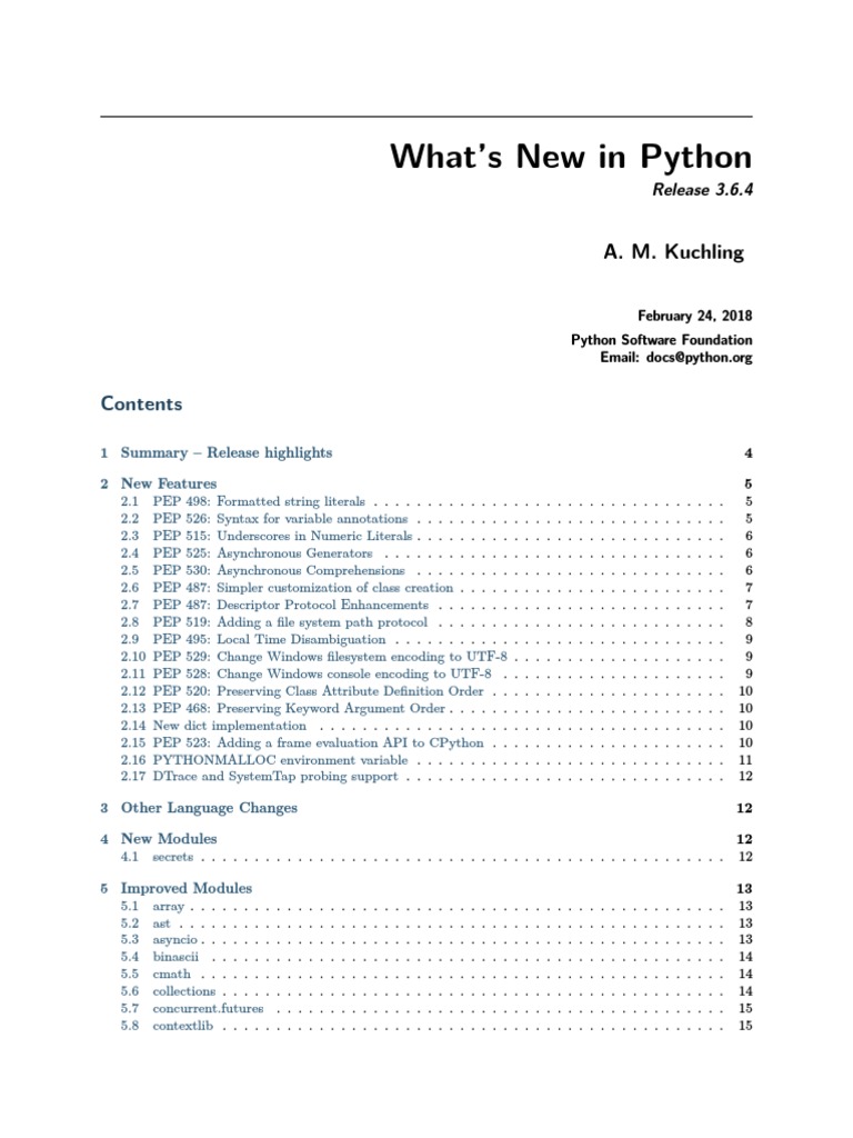 What's New in Python 3.6.4: An Overview of New Features and ...