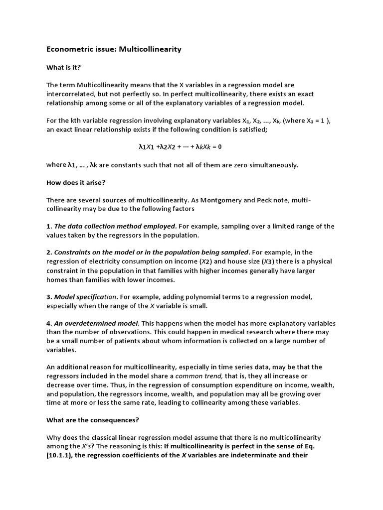 Multi Col Linearity | PDF | Multicollinearity | Ordinary Least Squares