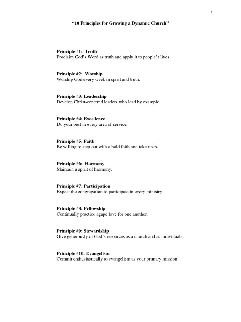 10 Principles For Growing A Dynamic Church PDF | PDF | Evangelism ...