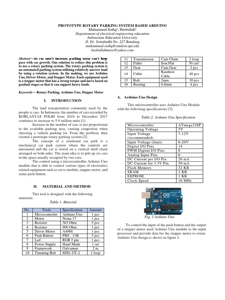 Prototipe Rotary Parking System | PDF | Arduino | Microcontroller