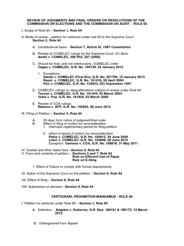 Rules64 65 | PDF | Certiorari | Jurisdiction