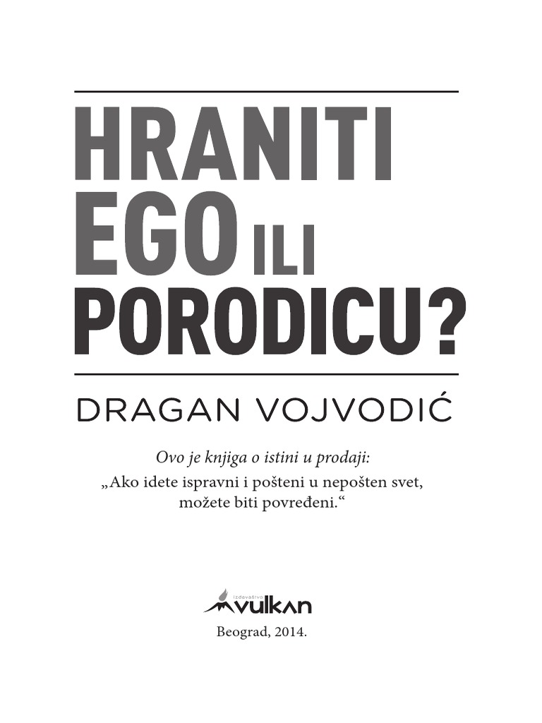 Dragan Vojdovic - Hraniti Ego Ili Porodicu | PDF