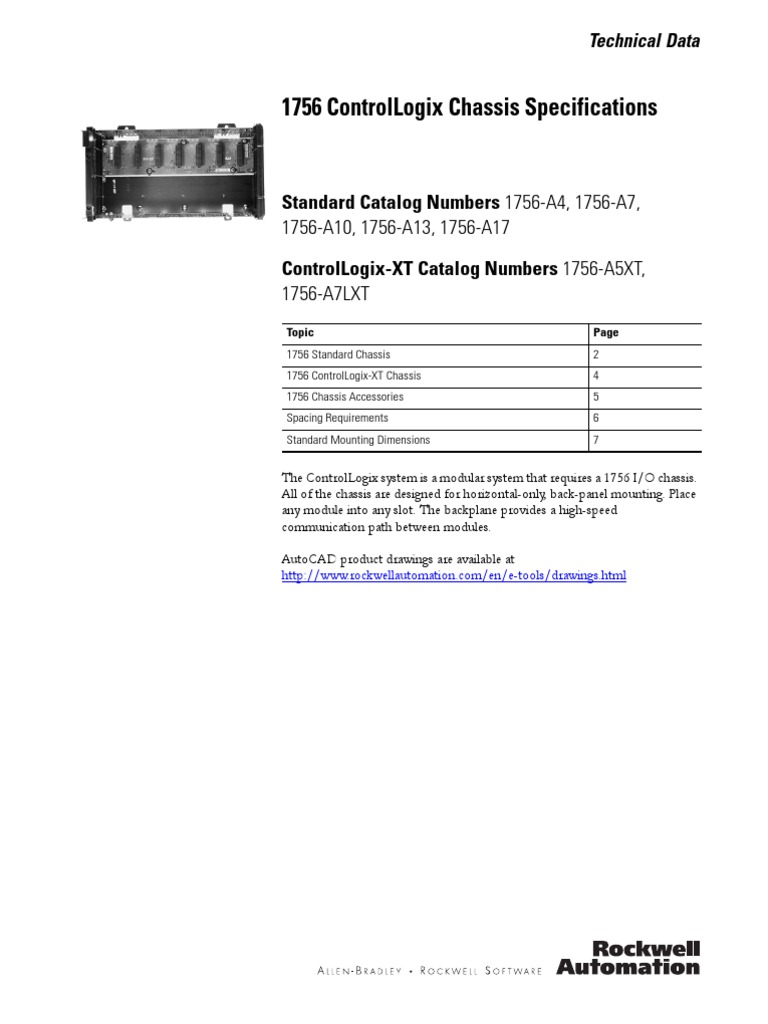 ControlLogix Technical Data - Chassis | PDF | Automation | Electrical ...