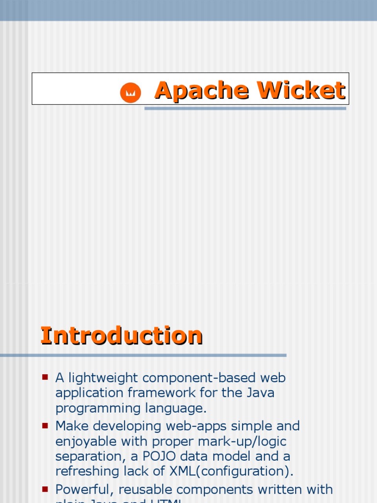 Wicket Presentation Pdf Java Programming Language Systems Engineering