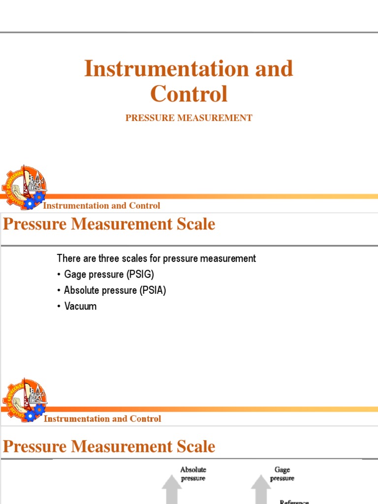 Instrumentation and Control: Pressure Measurement | PDF | Pressure ...