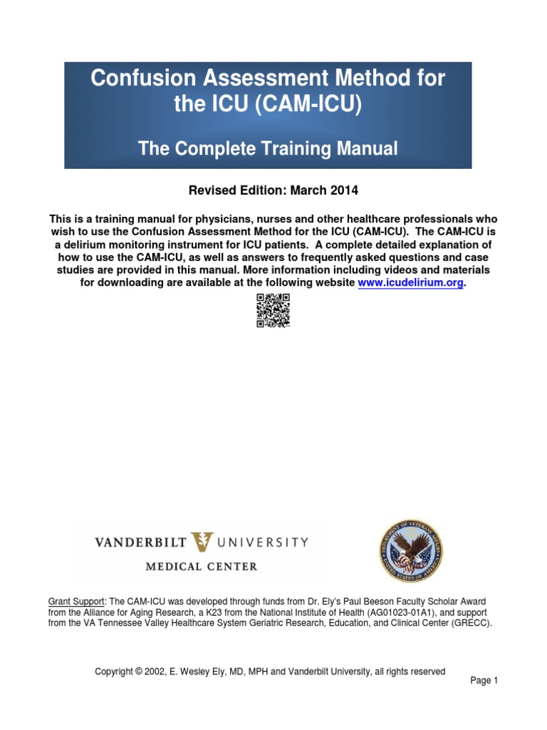 CAM_ICU_training.pdf | Intensive Care Unit | Psychology & Cognitive Science