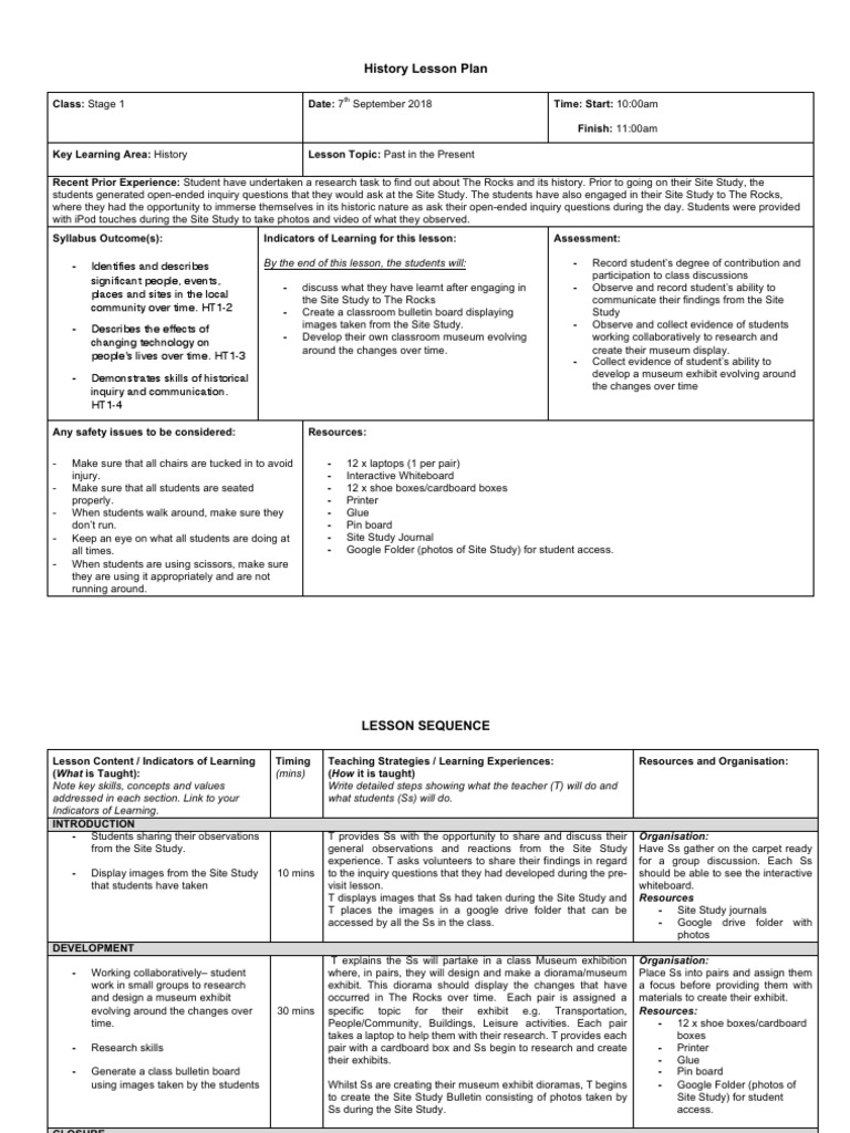 Lesson 2 | PDF | Museum | Lesson Plan