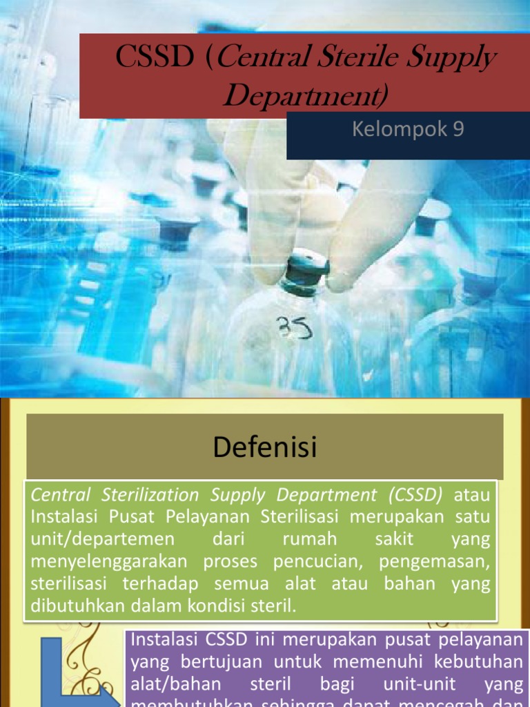CSSD (Central Sterile Supply Department) | PDF | Kesehatan Holistik | Sains & Matematika