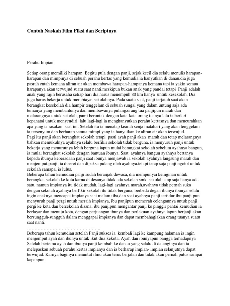 Contoh Naskah Film Fiksi Dan Scriptnya | PDF
