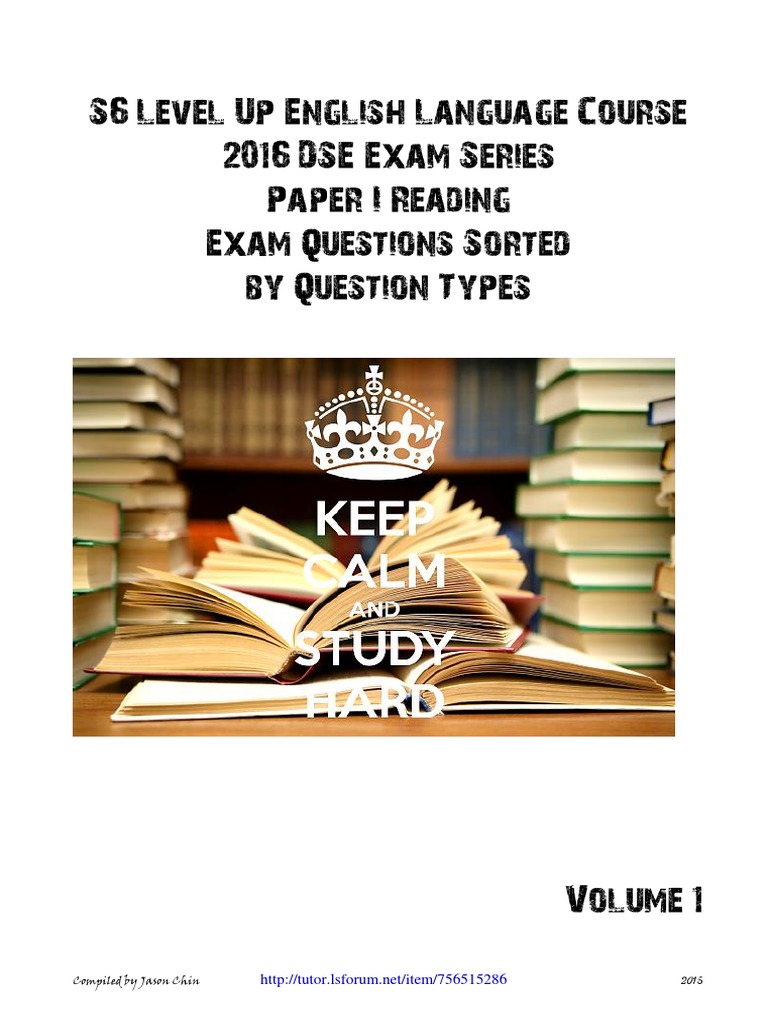 DSE English Past Paper Questions Sorted by Types | PDF