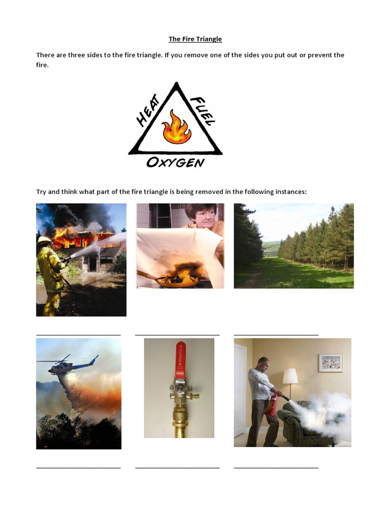 The Fire Triangle Worksheet | PDF | Teaching Methods & Materials