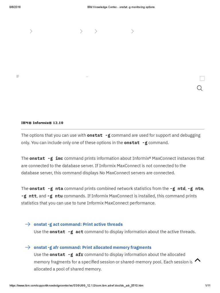Comando Onstat - G | PDF | Library (Computing) | Thread (Computing)