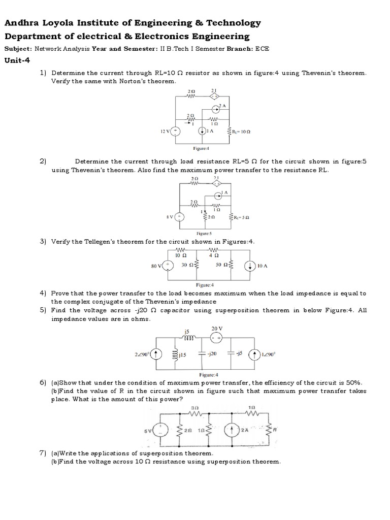 Network Analysis Practice Questions ECE | PDF | Electrical Network ...