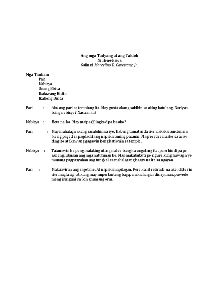 Ang Mga Tadyang at Ang Taklob | PDF