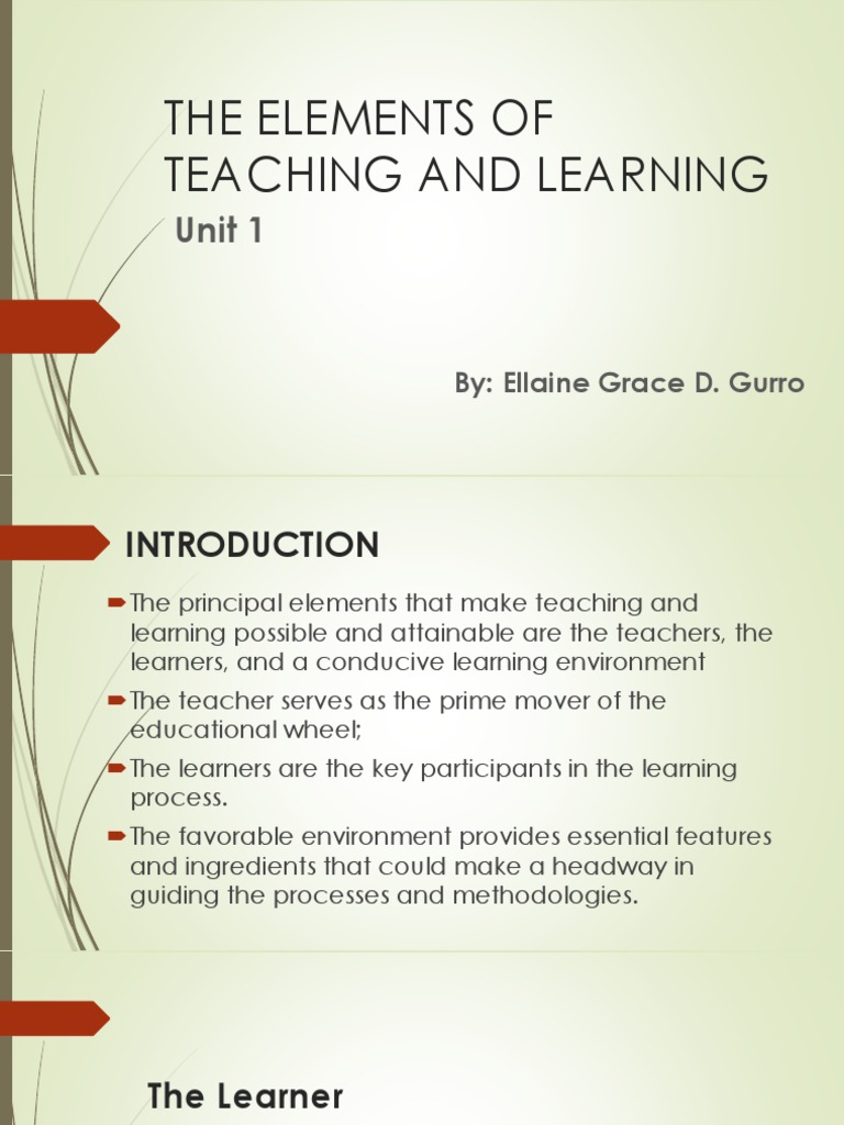 The Elements of Teaching and Learning | PDF | Intelligence | Learning