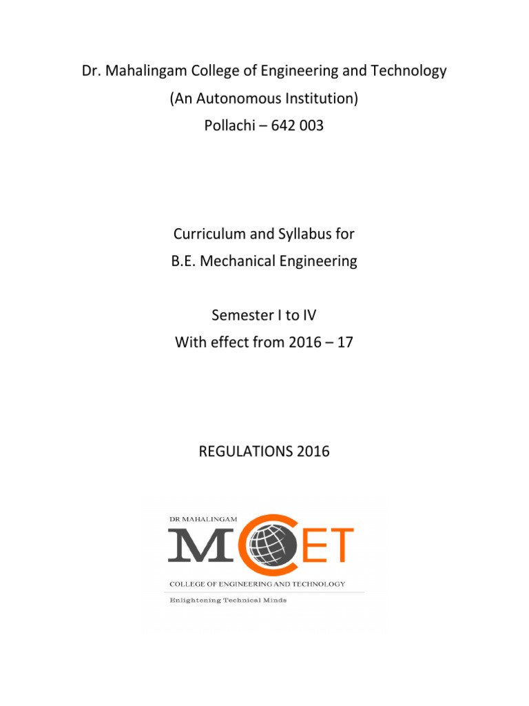 Dr. Mahalingam College of Engineering and Technology (An Autonomous ...
