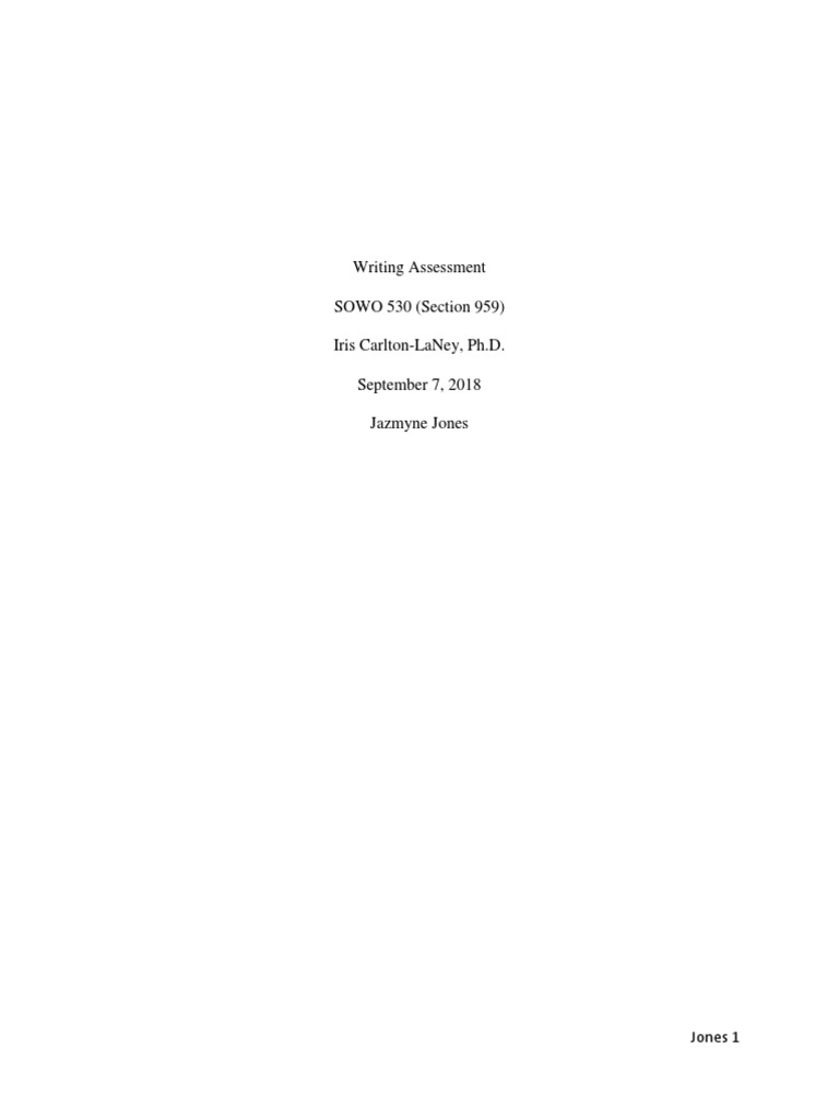 Writing Assessment (Cover) | PDF