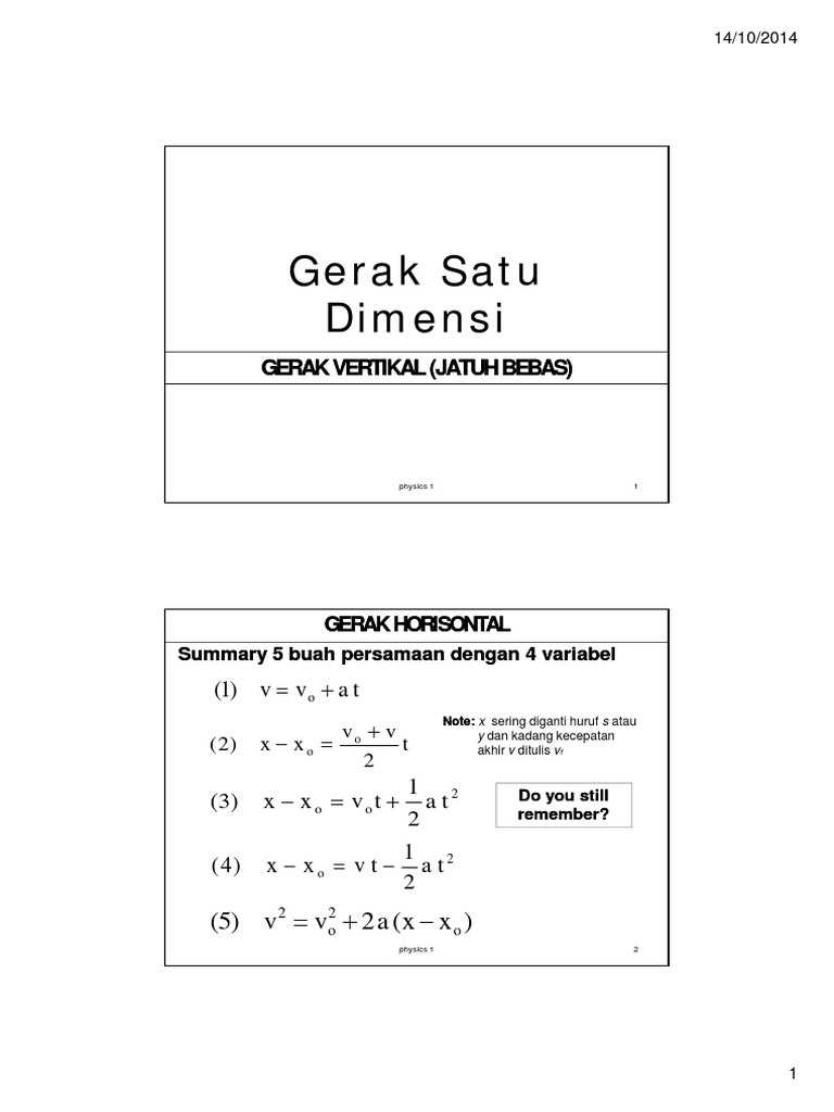 Materi 4 - Fisika Dasar (Gerak Vertikal) | PDF