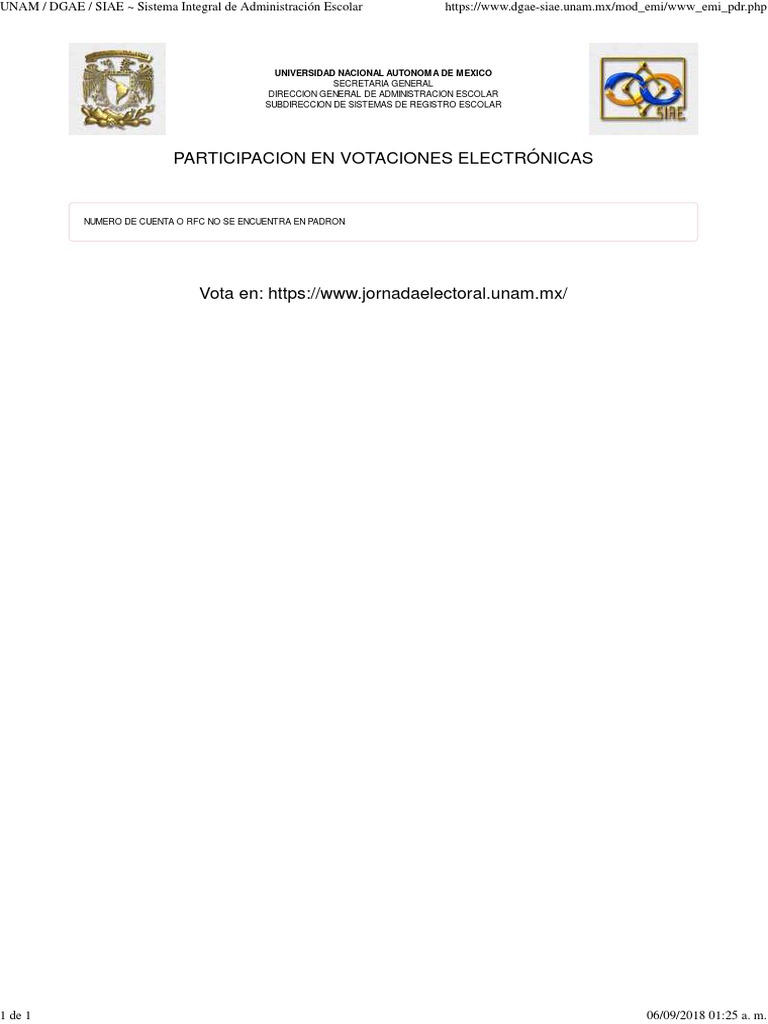 UNAM - DGAE - SIAE Sistema Integral de Administración Escolar | PDF