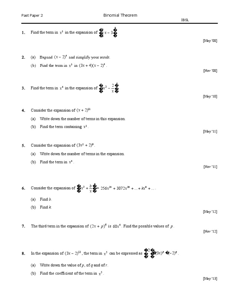 02 Binomial Theorem p2 | PDF | Number Theory | Mathematical Objects