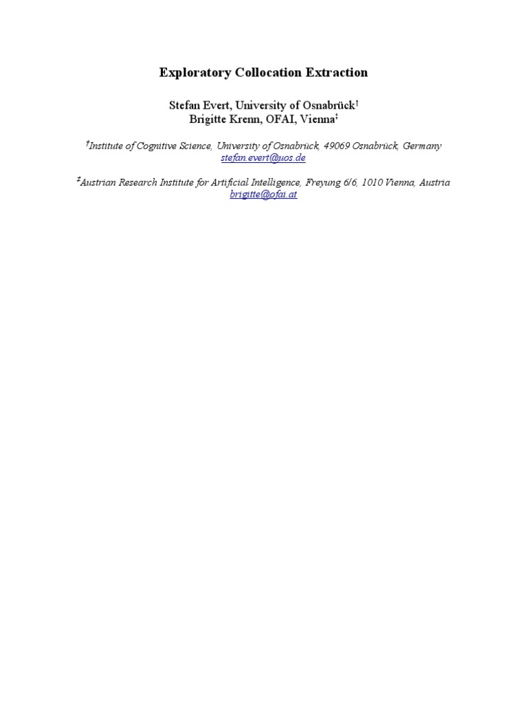 2005 Exploratory Collocation Extraction Pdf Idiom Definition