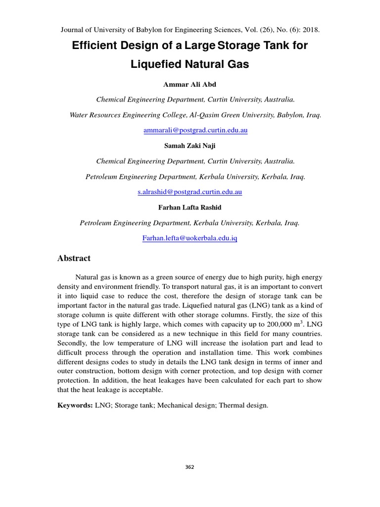 Efficient LNG Storage Tank Design | PDF | Liquefied Natural Gas ...