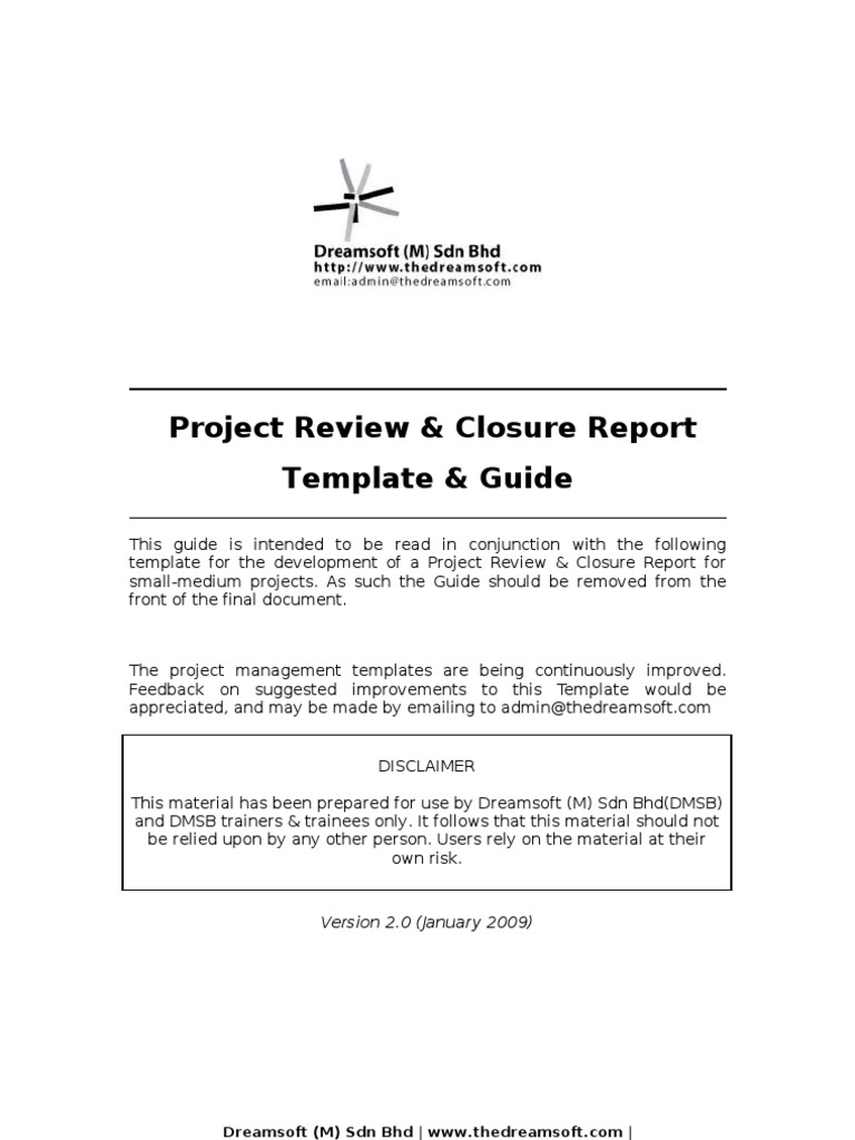 Project Review & Closure Report Guide | PDF | Project Management ...