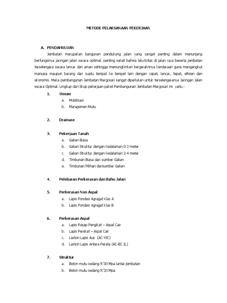 Metode Pelaksanaan Jembatan | PDF | Sains & Matematika | Teknologi & Rekayasa