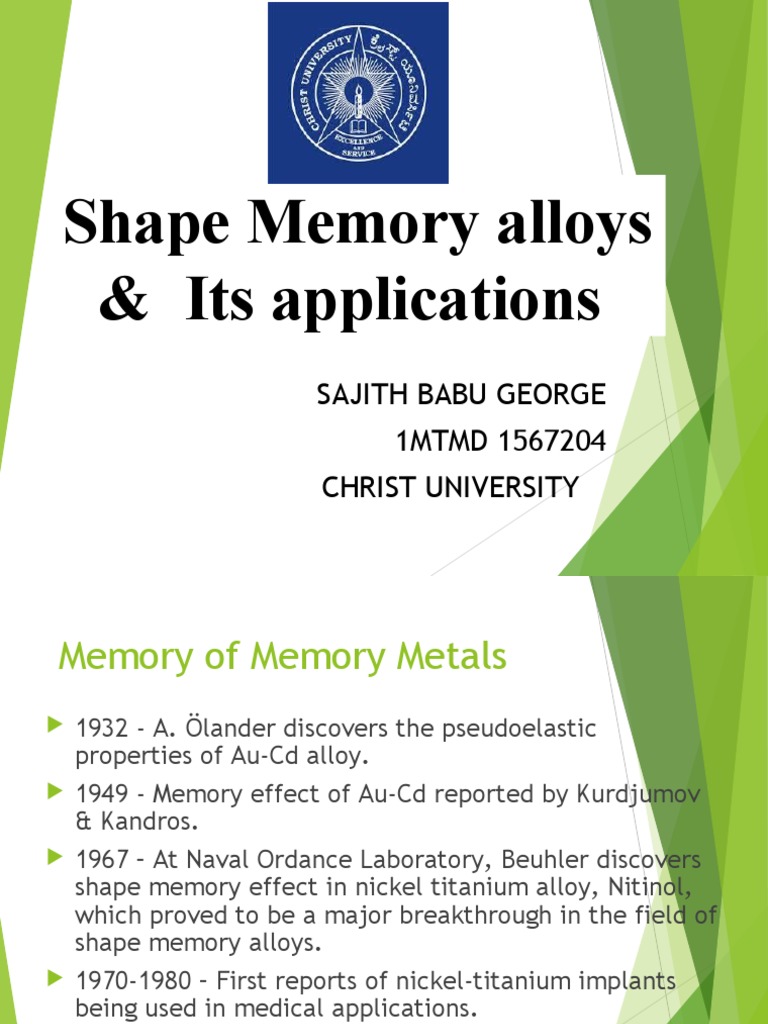 Shape Memory Alloys and Their Uses | PDF | Shape Memory Alloy | Materials