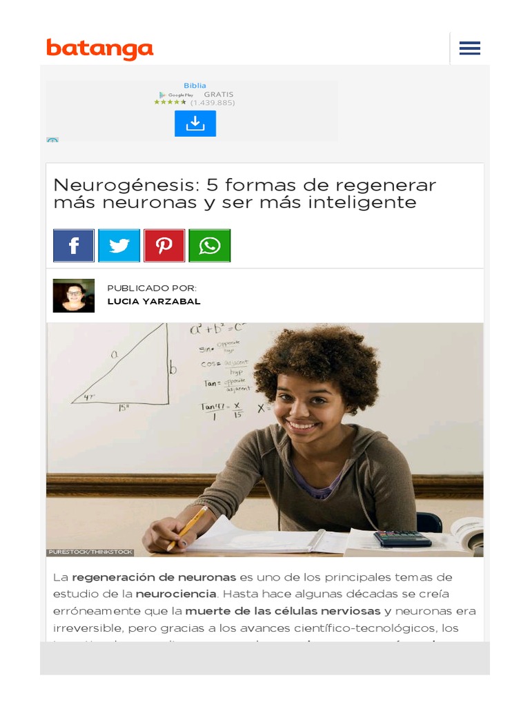 NEUROGENESIS 5 Formas de Regenerar Mas Neuronas PDF | PDF ...
