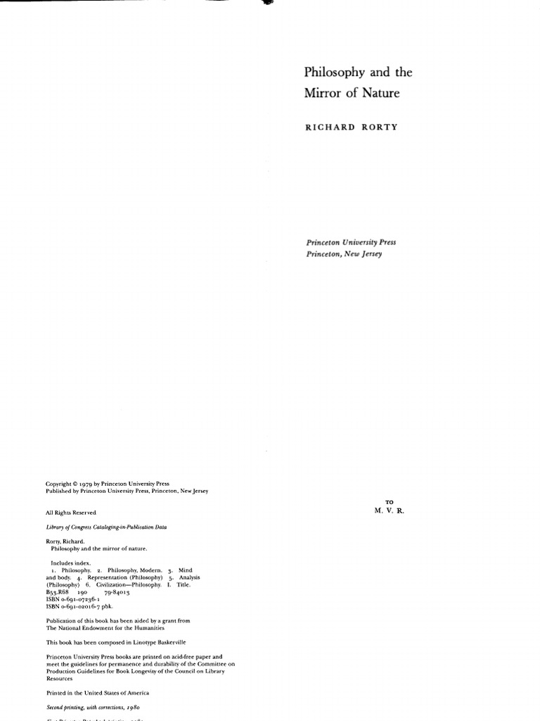Philosophy and The Mirror of Nature | PDF