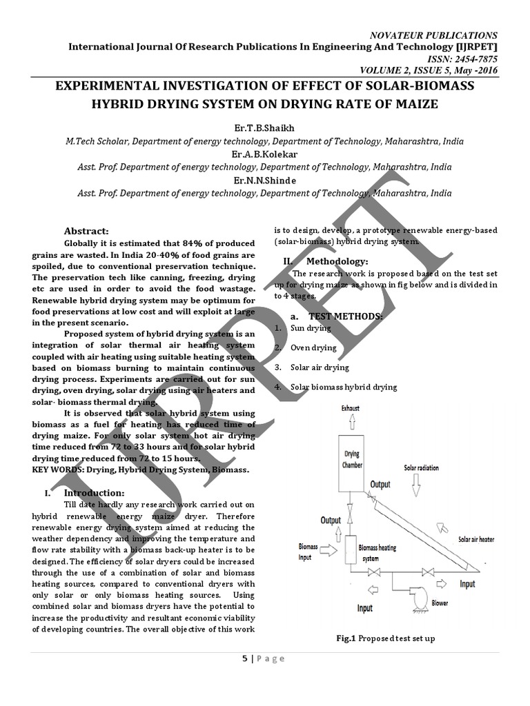 Hybrid Drying System | PDF | Solar Energy | Clothes Dryer