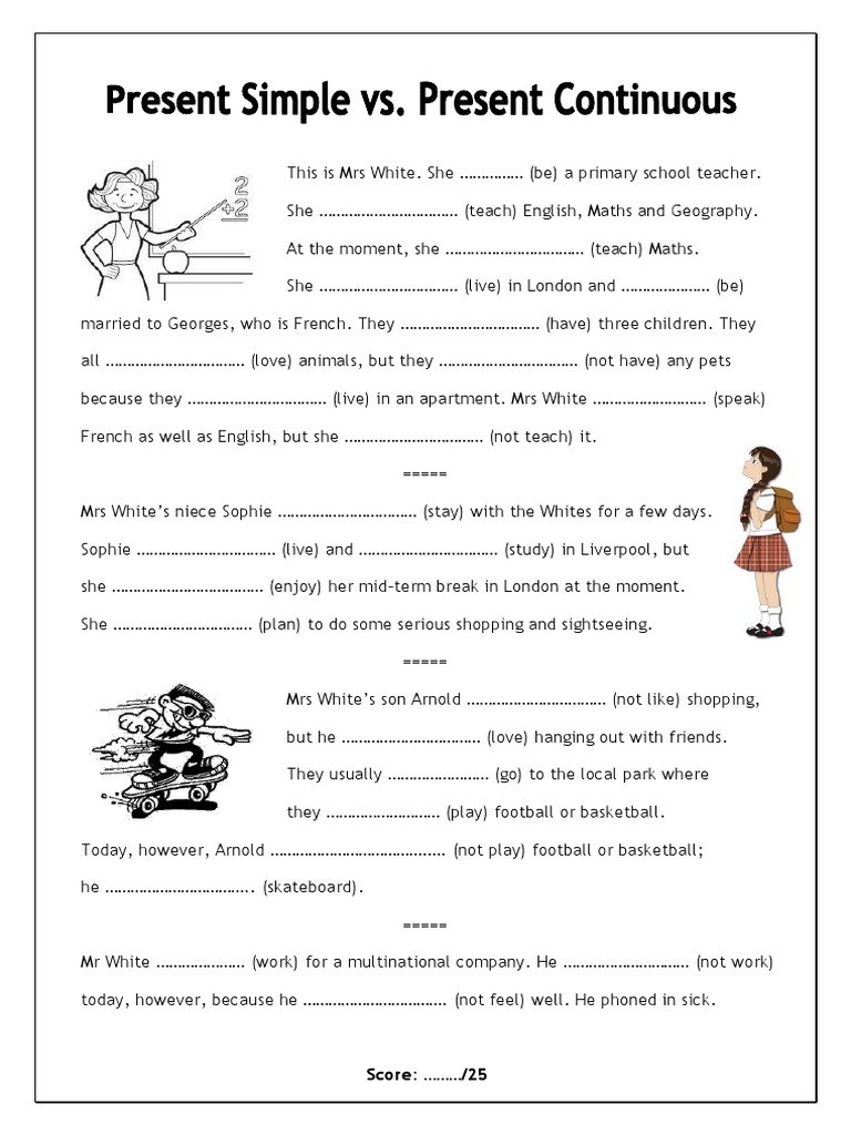 Present Simple Vs Present Progressive | PDF