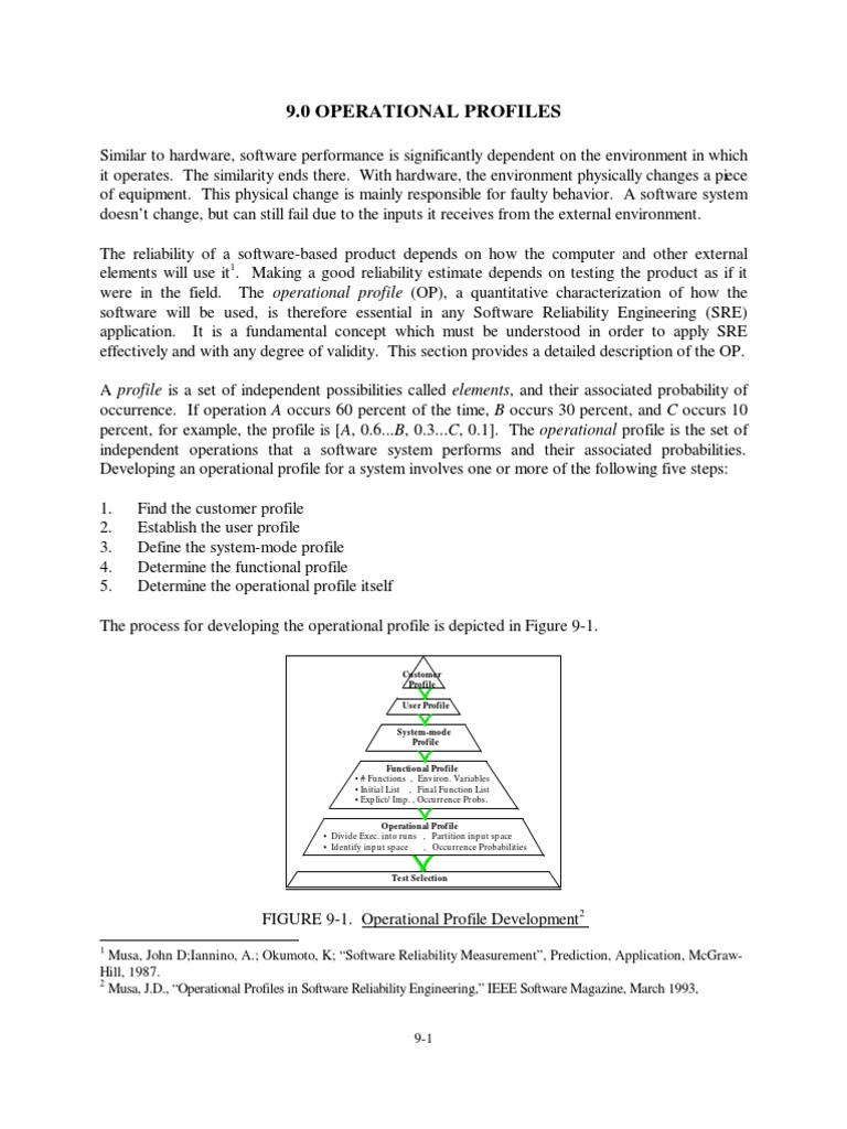 9.0 Operational Profiles | PDF | Reliability Engineering | Use Case