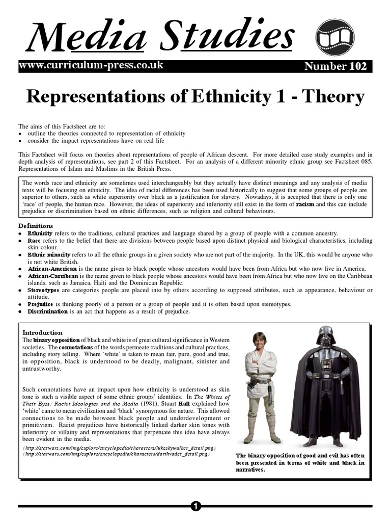 Ethnicity Representation Theories Explained | PDF | Race (Human ...
