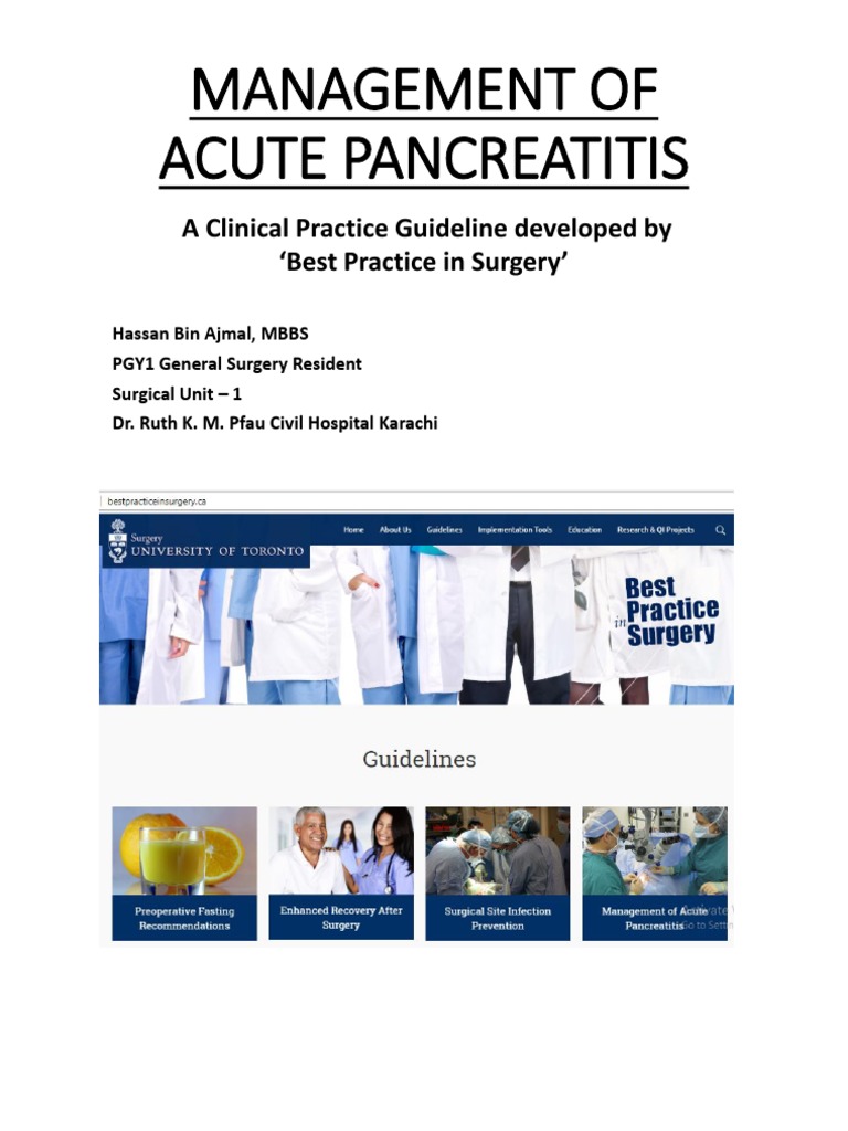 Management of Acute Pancreatitis: A Clinical Practice Guideline ...