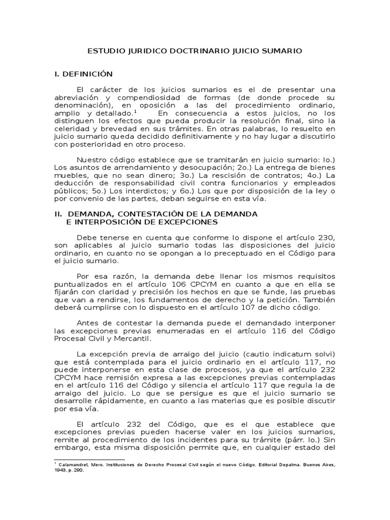Juicio Sumario | Posesión (Derecho) | Derecho procesal