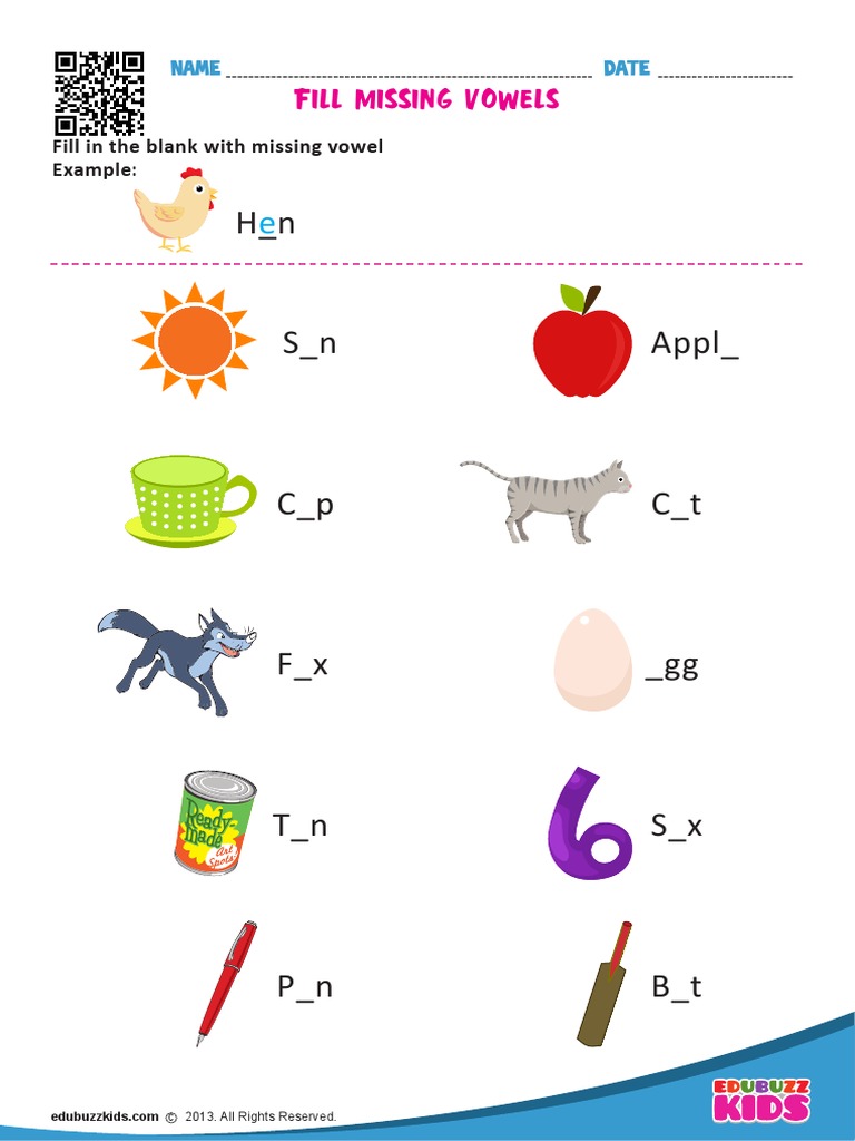 1 Fill Missing Vowels | PDF