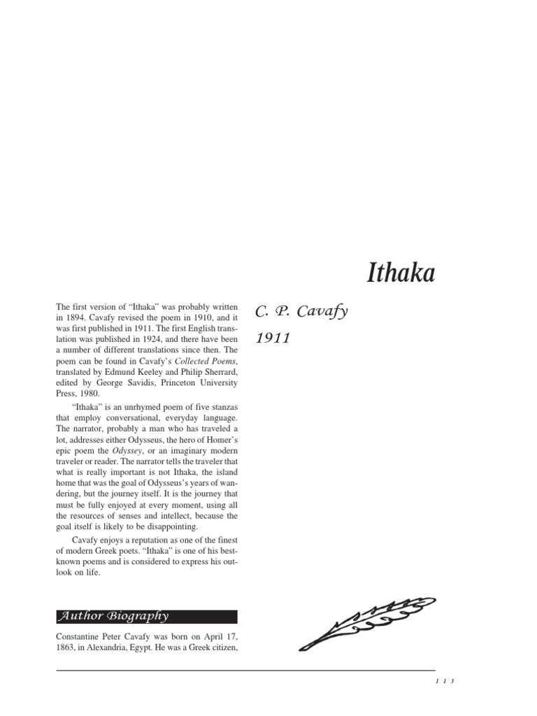 Ithaka Poetry for Students | Odyssey | Odysseus